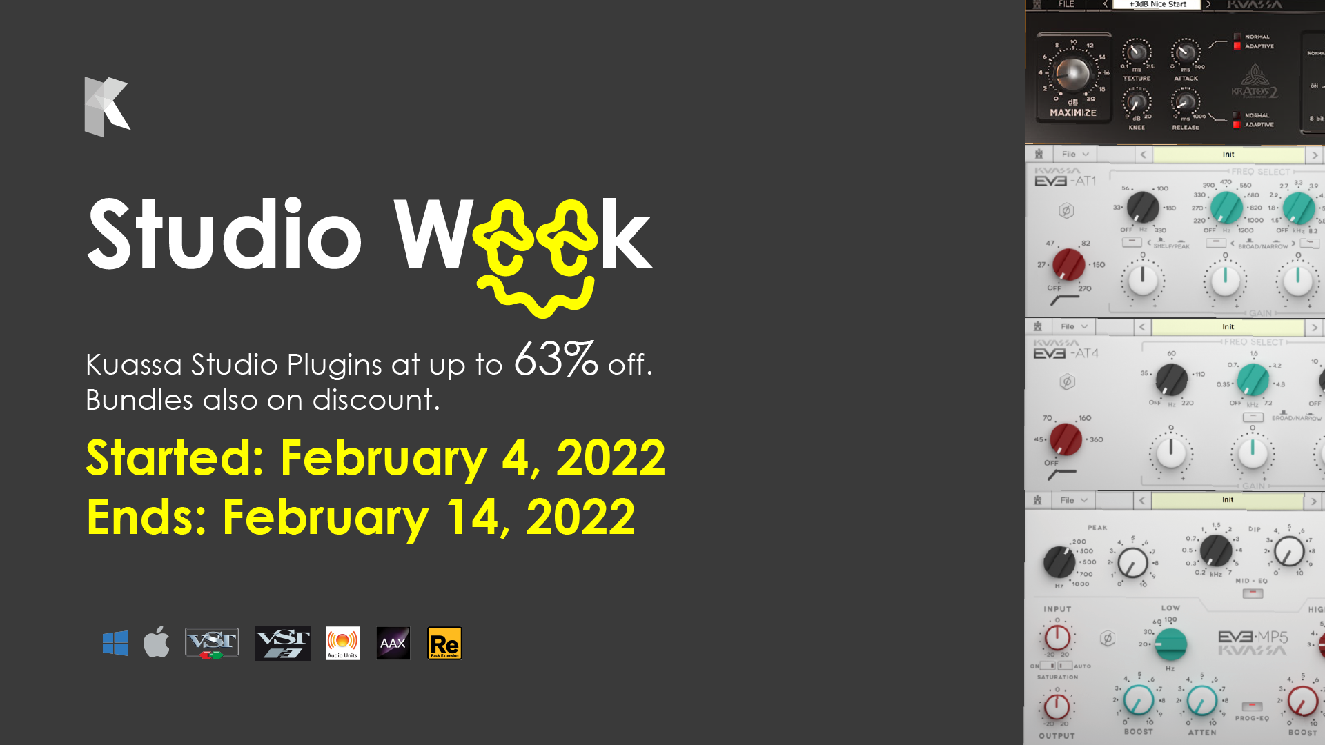 [Ended] Studio Week! Up to 63% EQs and Maximizer. | Kuassa